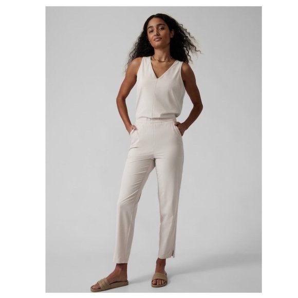 Athleta | Pants & Jumpsuits | Athleta Brooklyn Jumpsuit Abalone Grey ...